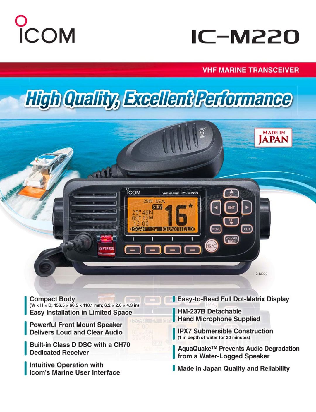 วิทยุสื่อสาร ICOM รุ่น IC-M220 | วิทยุสื่อสาร บริษัท เท็นเท็ค คอมมูนิเค ...